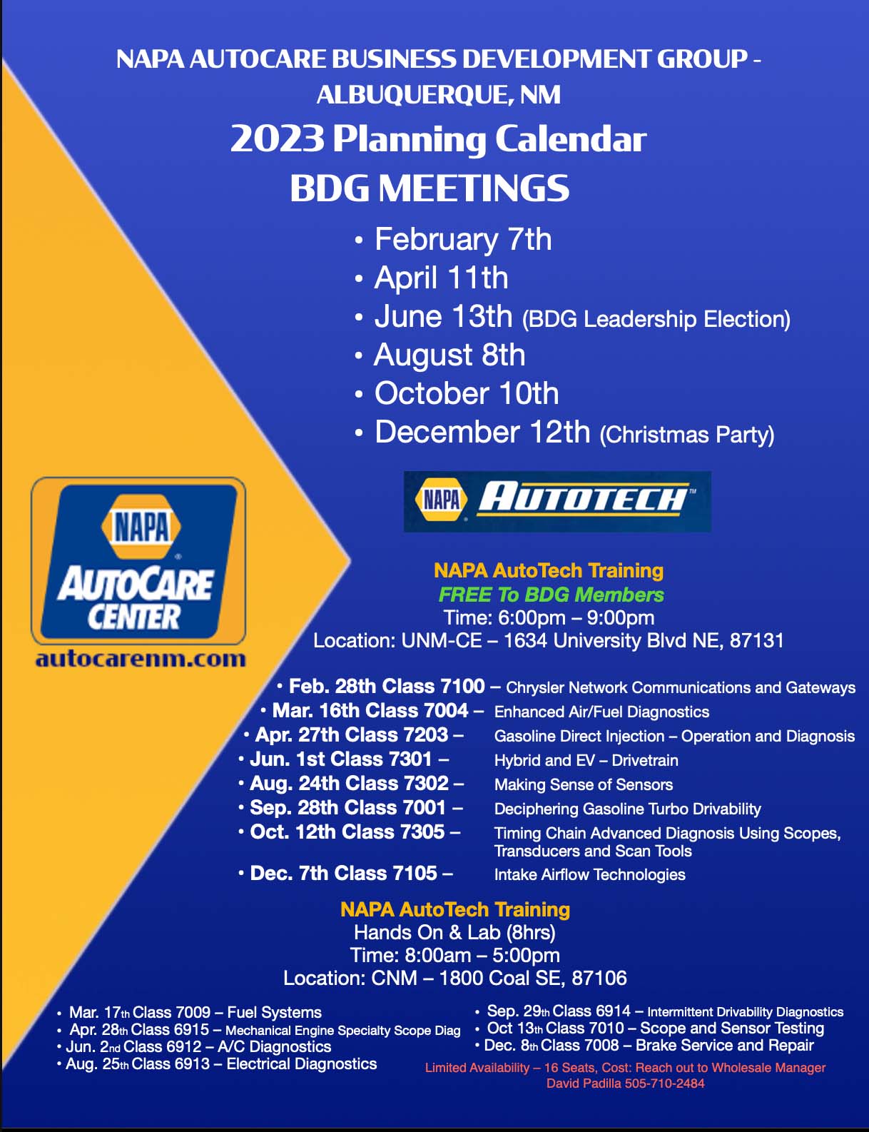 NAPA AutoCare BDG 2023 Planning Calendar - NAPA AutoCare Centers of New ...
